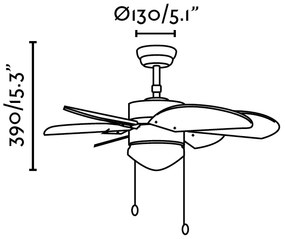 FARO 33185 PALAO, stropní ventilátor se světlem