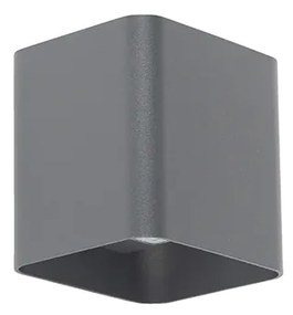 Moderní nástěnné svítidlo tmavě šedé včetně LED IP54 čtvercové - Evi