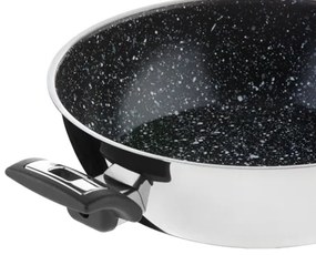 KOLIMAX - české nerezové nádobí Pánev s úchyty, se skleněnou poklicí KOLIMAX CERAMMAX PRO COMFORT - granit černá, vysoká, 26 cm