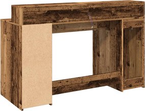 Psací stůl s LED světly old wood 140x55x91 cm kompozitní dřevo 3309427