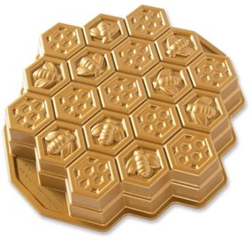 Nordic Ware Forma v tvaru včelí plástve Honeycomb Pull-Apart zlatá 2,4 l