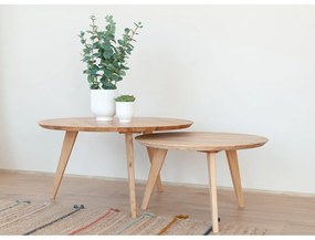 Massive home | Konferenční stolek kulatý, dub, barva přírodní dub, kolekce Orbetello, rozměr 70 cm