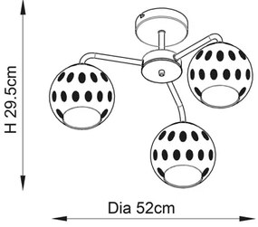 Endon 91968 - Přisazený lustr DIMPLE 3xE14/25W/230V zlatá/kouřová béžová
