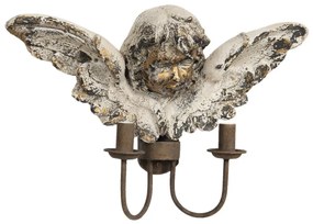 Nástěnná lampa s andělem s patinou – 56x16x38 cm