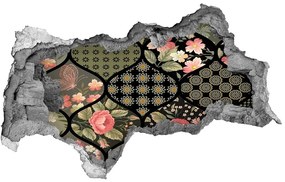Wallmuralia Fototapeta díra na zeď 3D Květinový vzor 95x73 cm