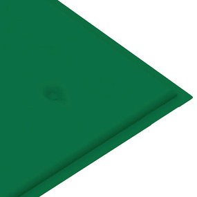 Zahradní lavice se zelenou poduškou 112 cm masivní teak,  3062654