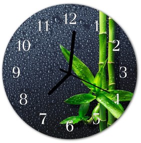 Nástenné skleněné hodiny kapky fi 30 cm