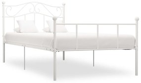 Rám postele bílý kov 100 x 200 cm - Default Title