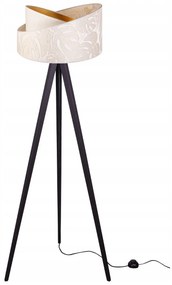Stojací lampa Werona 7, 1x krémové textilní stínítko se vzorem, g, k