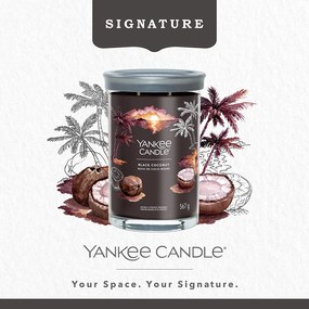 Yankee Candle vonná svíčka Signature Tumbler ve skle velká Black Coconut 567g