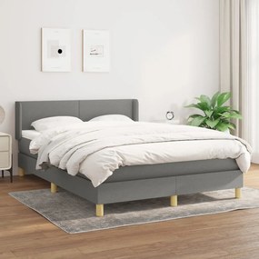 Box spring postel s matrací tmavě šedý 140 x 190 cm textil,  3130106