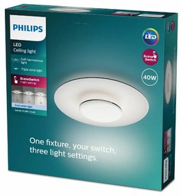 Philips 8720169195318 stropní LED svítidlo Garnet, černá, 1x 40 W 4400lm 4000K IP20