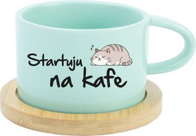 STARTUJU NA KAFE - mint hrníček makronka 200 ml