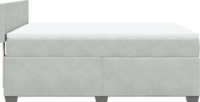 Box spring postel s matrací světle šedá 160x200 cm samet 3288648