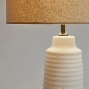 Bílá/béžová keramická stolní lampa s textilním stínidlem (výška 58 cm) Mijal – Kave Home