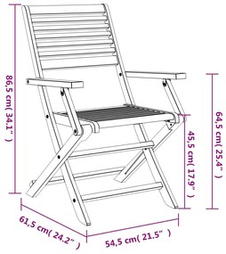 Skládací zahradní židle 4 ks 54,5x61,5x86,5 cm masivní akácie - Default Title