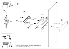 Nástěnné svítidlo Azalia, 1x mléčné skleněné stínítko,