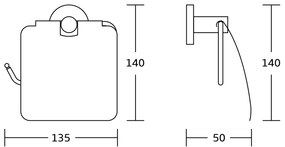 Aqualine SAMBA držák toaletního papíru s krytem, chrom SB107