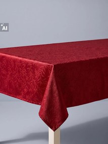 Sinsay - Žakárový ubrus s rostlinným vzorem - červená
