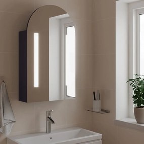 vidaXL Koupelnová zrcadlová skříňka s LED klenutá 42 x 13 x 70 cm [357975] Barva: Šedá