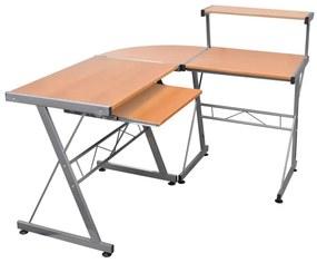 Rohový počítačový stůl Hnědý 132 x 112 x 99 cm kompozitní dřevo 20586