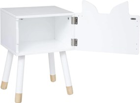 Dětský noční stolek LIŠKA s borovicovými nohami, 53 cm
