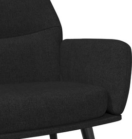 Relaxační křeslo se stoličkou černé textil 3097435
