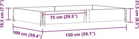 Zahradní truhlík černý 150 x 100 cm masivní borové dřevo 3295412