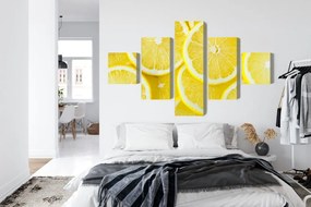 Vícedílný obraz Plátky Citronu Nedostatek Nedostatek Přírodní plátno 250x150
