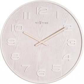 Designové nástěnné hodiny 3096wi Nextime Wood Wood Medium 35cm