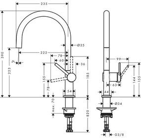 Hansgrohe Talis M54 Eco Dřezová baterie, stojánková, černá mat 72843670