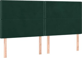 Box spring postel s matrací tmavě zelená 200x200 cm samet 3132642