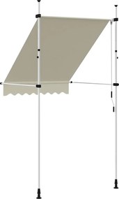 Ručně zatahovací markýza 150 cm krémová 143693
