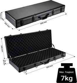Kufr na zbraň Wiltec – 84 × 35,5 × 11 cm, černá (62369)