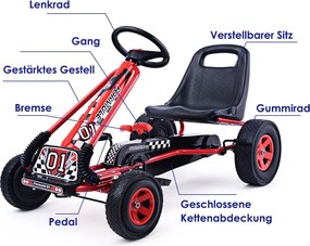Costway Pedál Gokart Racing Dětské auto Pedál vozidla Pedál Auto