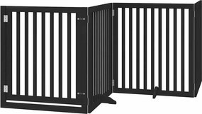 Zábrana pro psy s dvířky skládací 10 panelů černá 800 cm topol 3155687