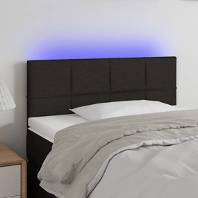 Čelo postele s LED černé 100x5x78/88 cm textil 3121604