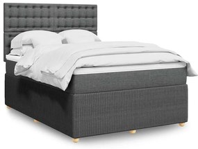 Box spring postel s matrací tmavě šedá 160x200 cm textil 3292122