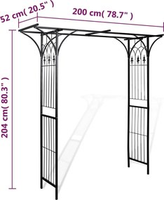 vidaXL Zahradní oblouk 200 x 52 x 204 cm [40778]