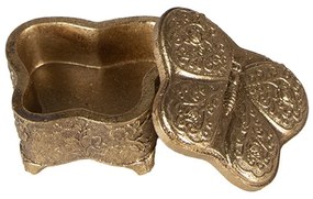 Zlatá antik šperkovnice motýl – 6x5x3 cm