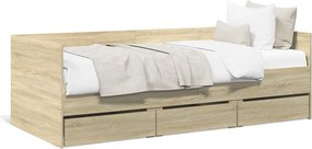 Válenda se zásuvkami bez matrace dub sonoma 90 x 200 cm 3280820