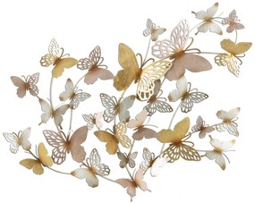 Mauro Ferretti Nástěnný panel Gold and Pink Butterflies 132X3,5X95,5 cm