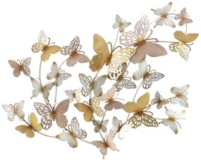 Nástěnný panel Gold and Pink Butterflies 132X3,5X95,5 cm