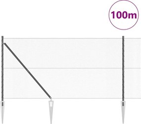 Hexagonální plot s podpěrou 100 x 1,2 m Ocel potažená PVC Šedá 3353311