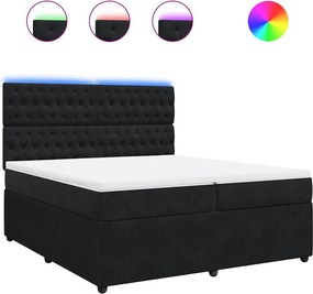 Box spring postel s matrací černá 200x200 cm samet 3294738