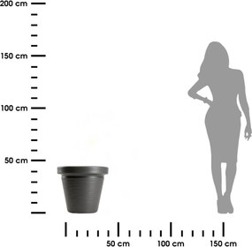 PLASTOVÝ KVĚTINÁČ SRTÍ RIFLO 46X40 CM ANTRACITOVÁ
