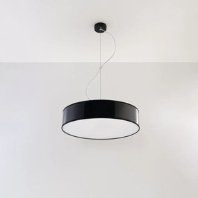 Závěsné svítidlo Arena, 1x černé plastové stínítko, (bílý plast), (fi 45 cm)