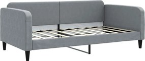 Válenda s přistýlkou a zásuvkami světle šedá 100x190 cm textil 3196895
