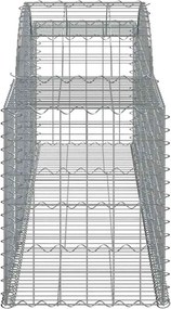 Klenuté gabionové koše 11 ks 300x50x60/80 cm pozinkované železo 3146674