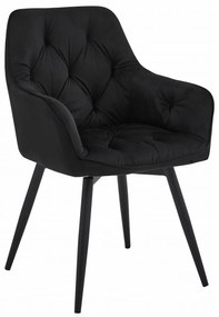 Otočné jídelní křeslo JORK360 VELVET, černé